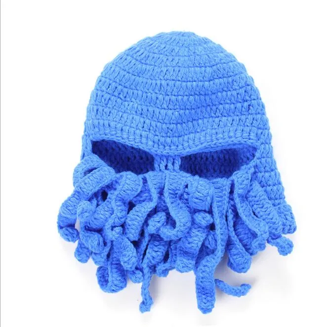 Octopus Hat Beanie Unisex Tentacle Knitted Wool Ski Mask | Sea Monster ...