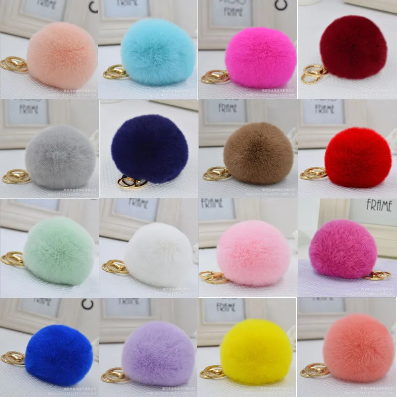 Fluffy Rabbit Keychain Real Fur Pom Pom Charm For Handbags, Cell Phones ...