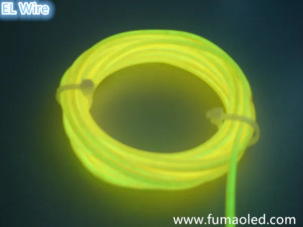 20M Yellow Glowing EL Wire - Super Bright Electroluminescent Light ...