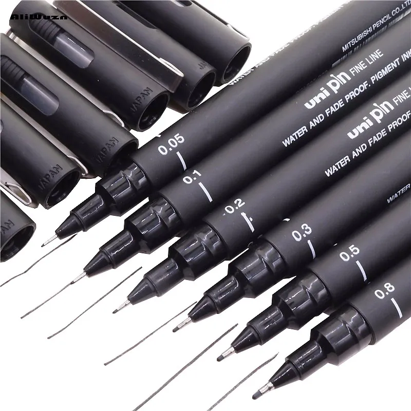 Japanese Pens Fine Line Drawing Set Assorted Tip Sizes, Waterproof Ink ...
