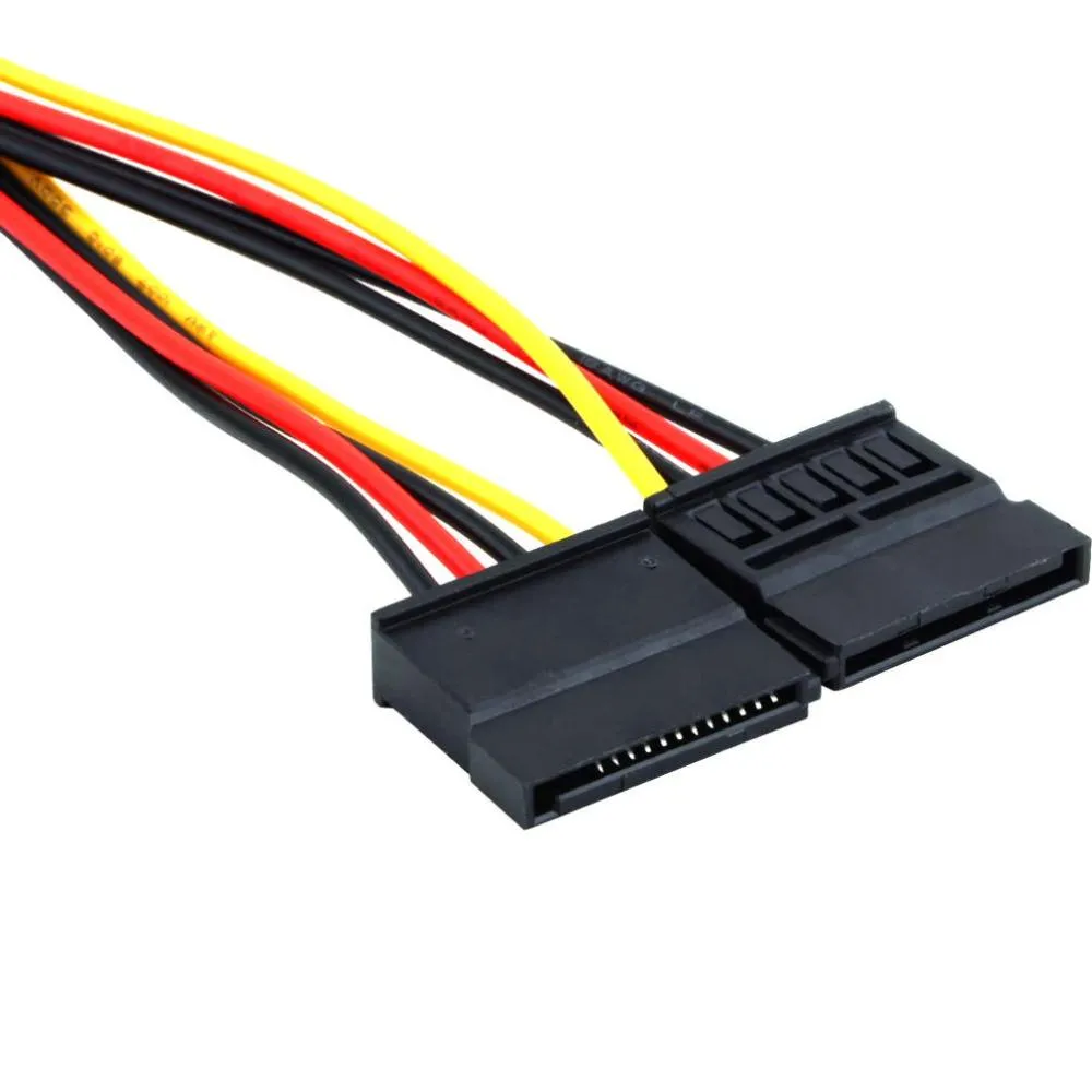 IDE SATA Adapters: 4 Pin IDE Molex To Dual 15 Pin SATA HDD Power ...