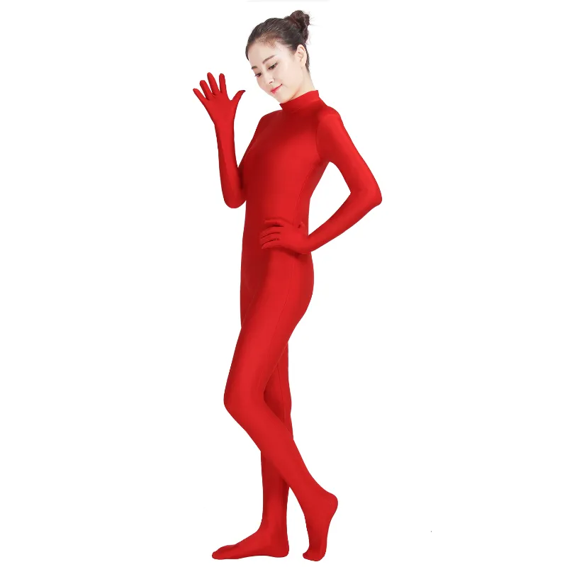Black Spandex Zentai Suit For Women Full Body Skin Tight Jumpsuit