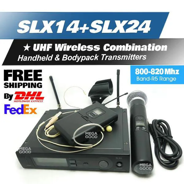 2024 UHF Wireless Microphone System, SLX2/BETA58 Handheld/Bodypack ...
