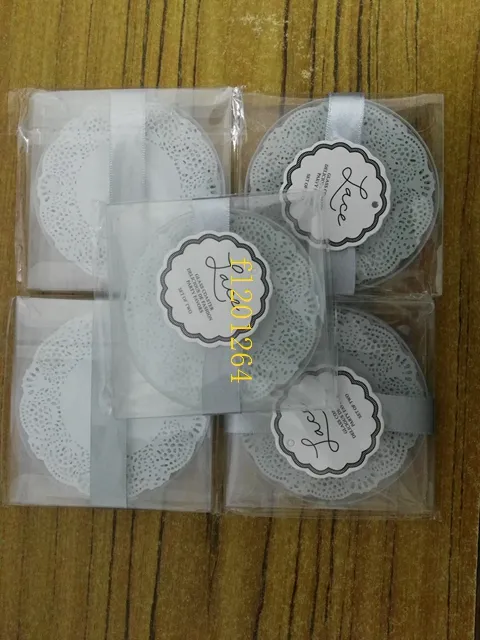 = Fedex Dhl Wedding Favors Gifts Lace Exquisite Frosted Glass Coasters ...