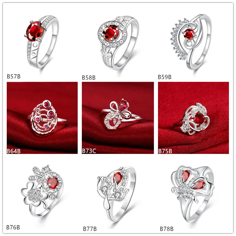 DHgate.com:Mixed style burst models fashion red gemstone 925 silver ...