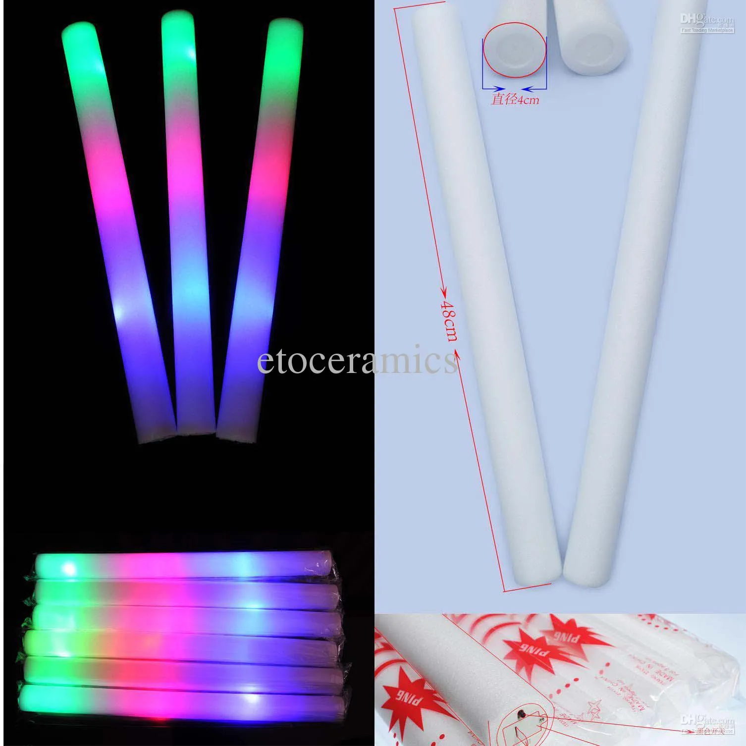 DHgate.com:Wholesale LED Foam Sticks, 3 Modes Flashing Glow Sticks ...