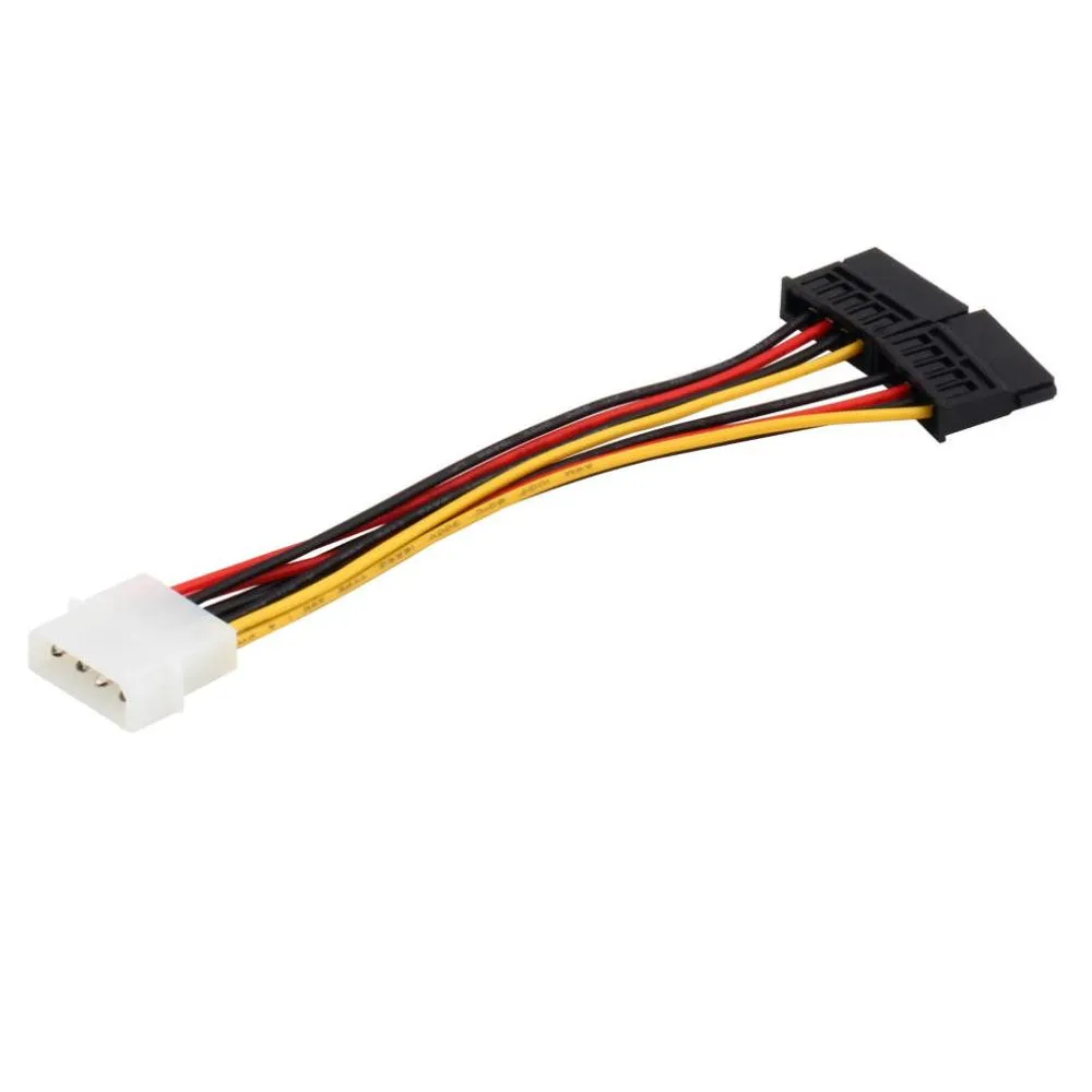 IDE SATA Adapters: 4 Pin IDE Molex To Dual 15 Pin SATA HDD Power ...