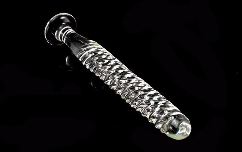 Thread Glass Anal Dildo Anal Sex Toys Butt Plug Glass Penis For Woman