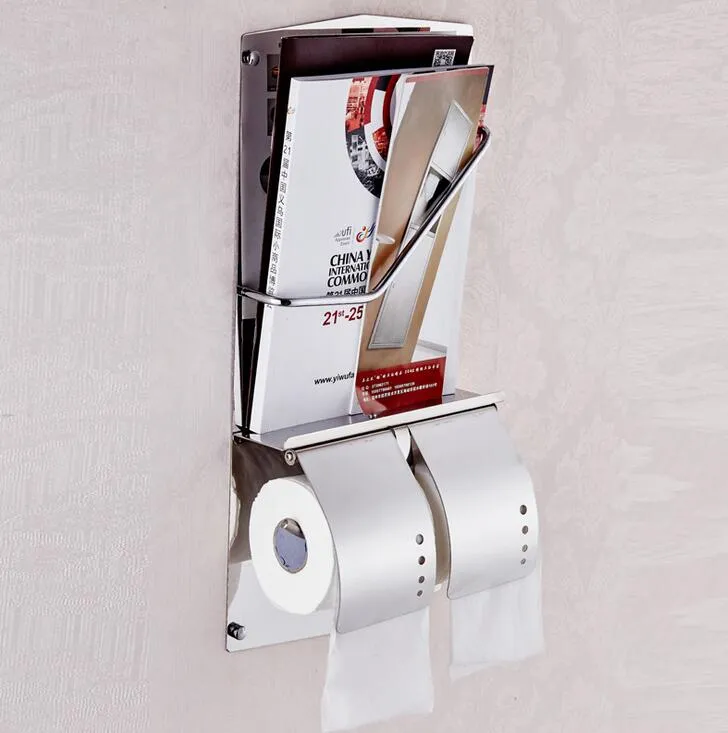 DHgate.com:Chrome Toilet Paper Holder with Magazine Rack, Wall Mounted ...