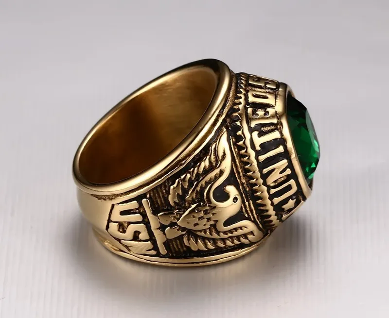 Vintage Titanium Steel Mens Punk Self Defence Ring With Carved ...