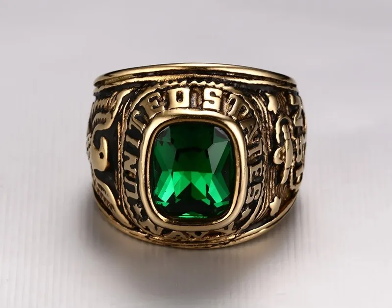 Vintage Titanium Steel Mens Punk Self Defence Ring With Carved ...