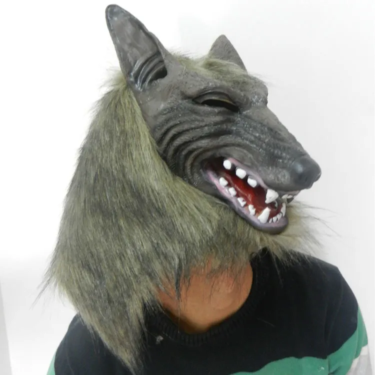 Halloween Cosplay Realistic Werewolf Adult Wolf Masks Latex Costume ...