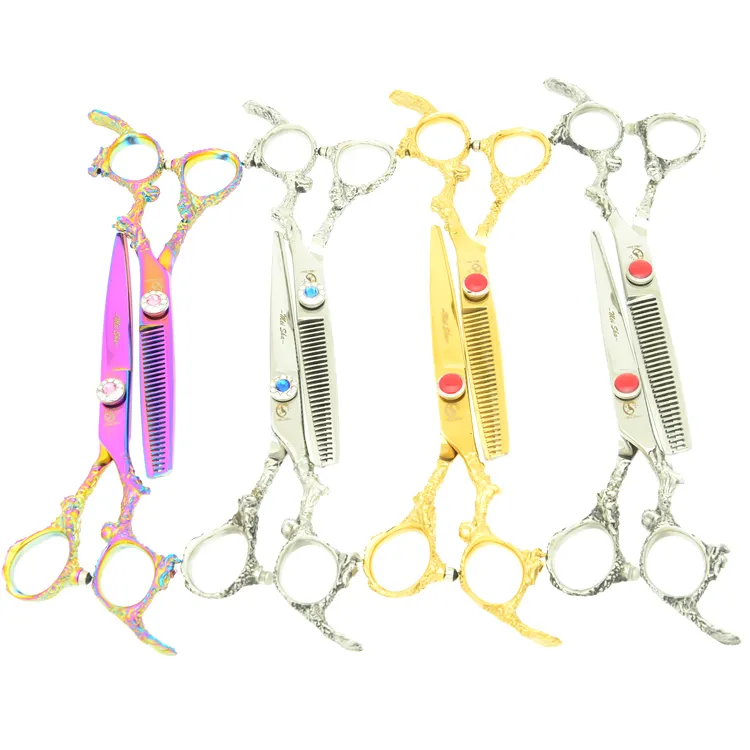 Meisha Professional 6.0 Inch Rainbow Hair Cutting Scissors Set With ...