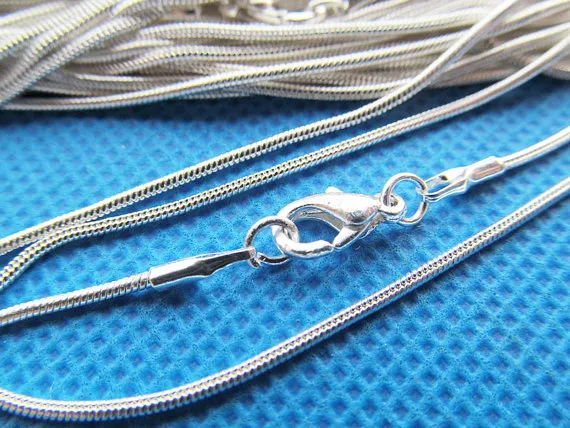 16 Silver Plated Snake Chain Necklace with Lobster Clasp - Premium ...
