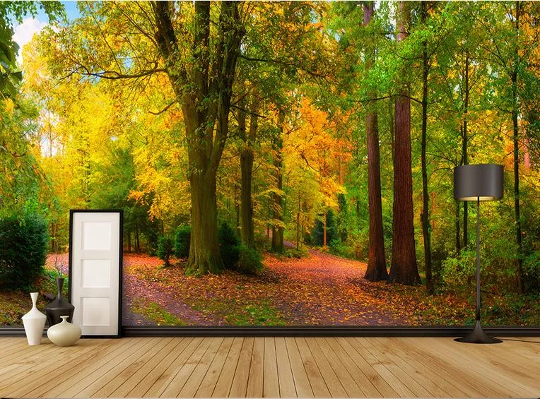 Luxury Forest Lawn Landscape 3D Wall Mural Beautiful Nature Wallpaper ...