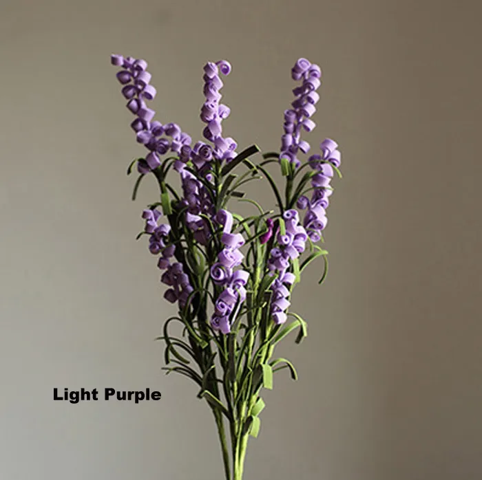 Zakka Style 9 Headed Purple Artificial Flower Bouquet Roll For Lavender ...
