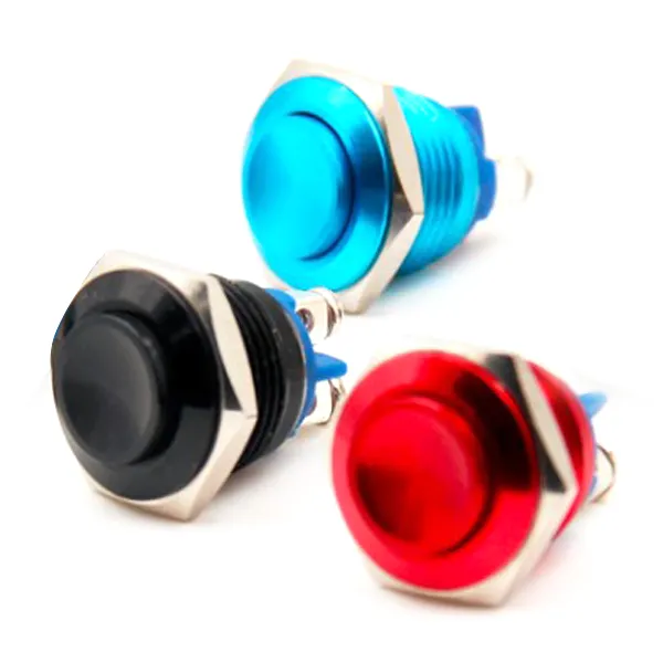 16mm Anti-Vandal Momentary Push Button Switch - Stainless Steel, Raised ...