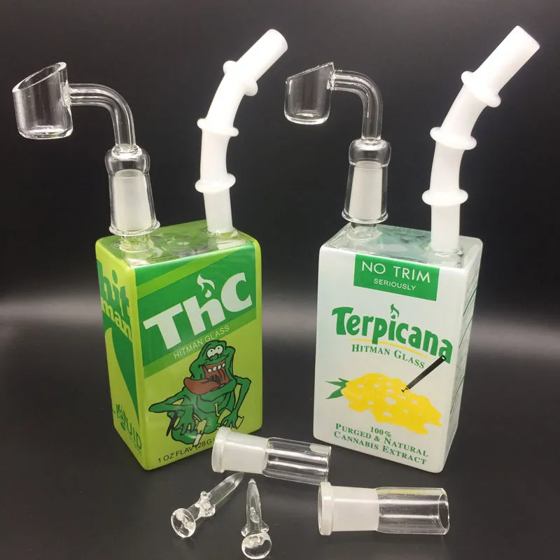 Mini Glass Juice Box Dab Oil Rigs Bong Liquid Sci Glass Water Pipes ...