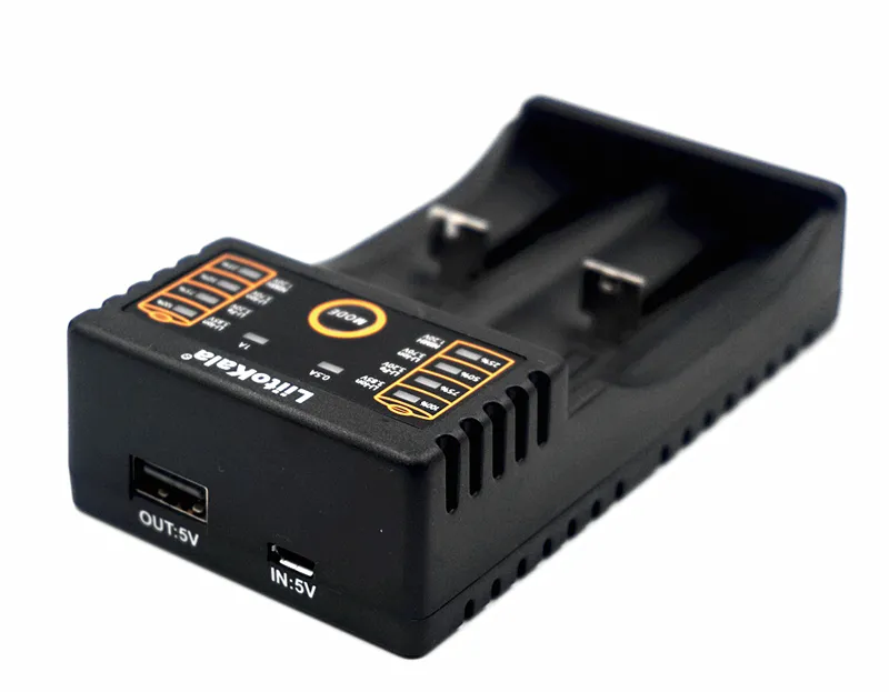 LiitoKala 18650 Dual Double Slot USB Charger For Rechargeable Li Ion ...