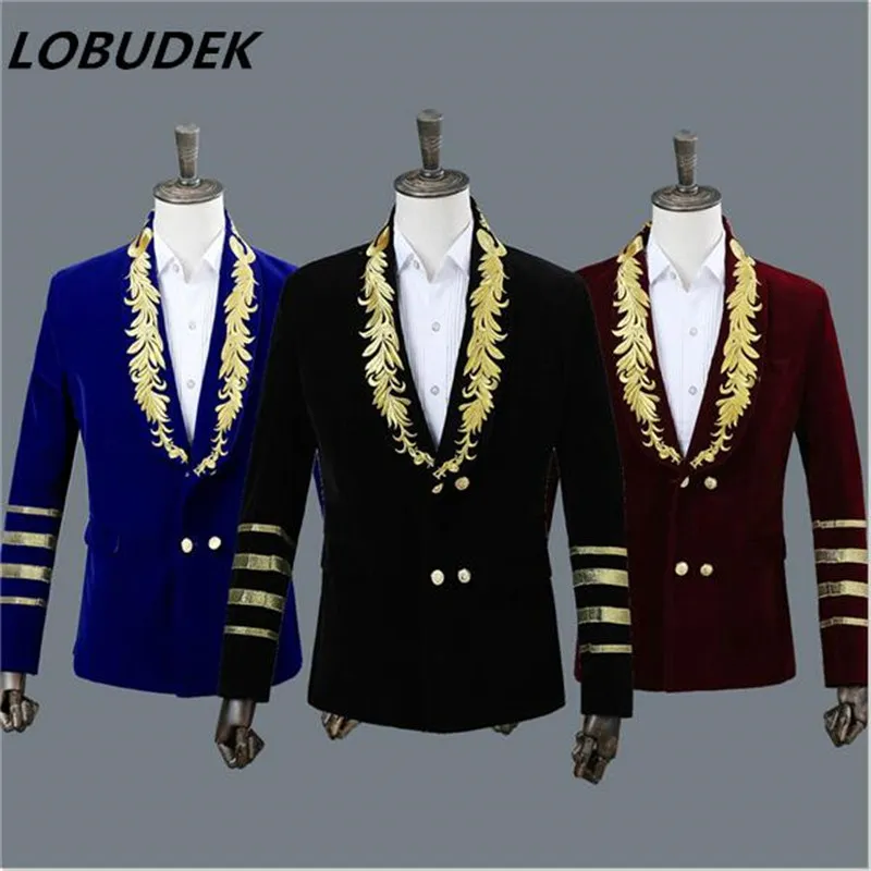 New Male Jacket Coat Men's Singer Host Stage Costumes Team Dance Prom ...