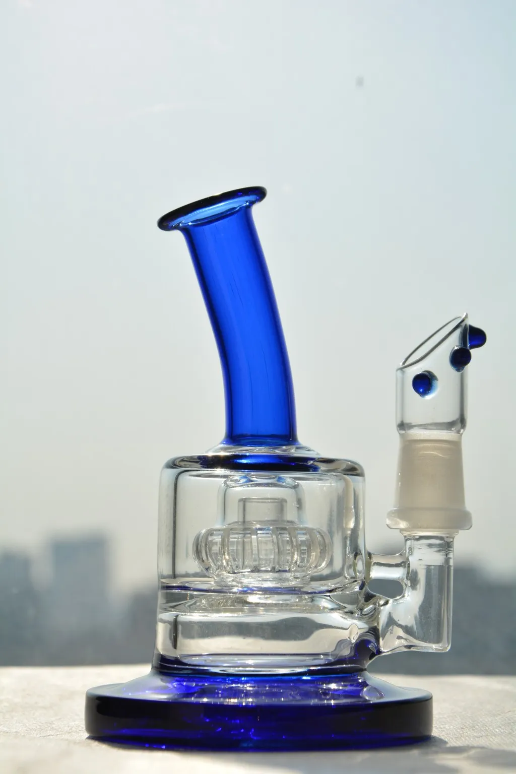 Blue Heady Water Glass Bong Pipes Hookahs With Bowl Thick Bongs ...
