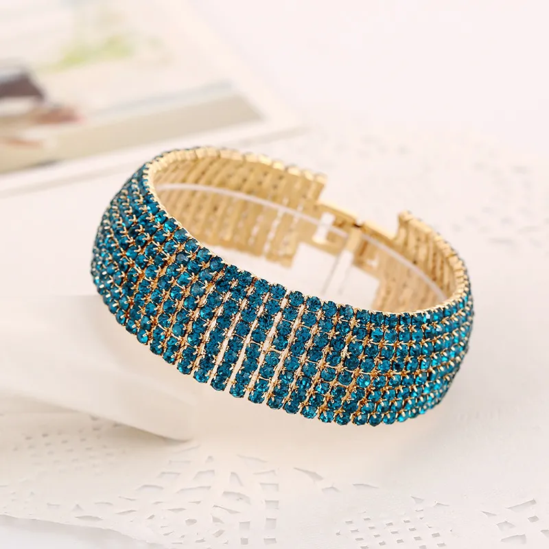 Prom Jewelry Rhinestone Bracelet: Sparkling Crystal Bangles For Wedding ...