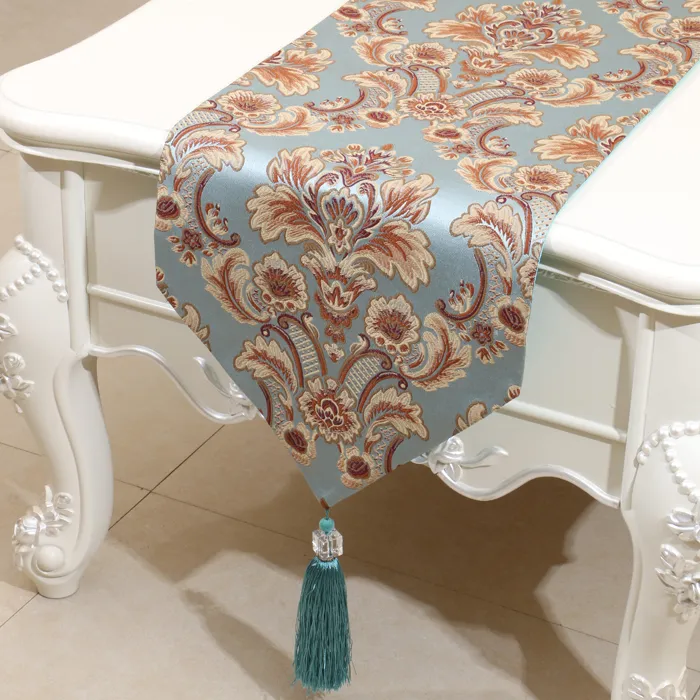 Europe Style Embossed Jacquard Rustic Dining Table Throw American Style ...