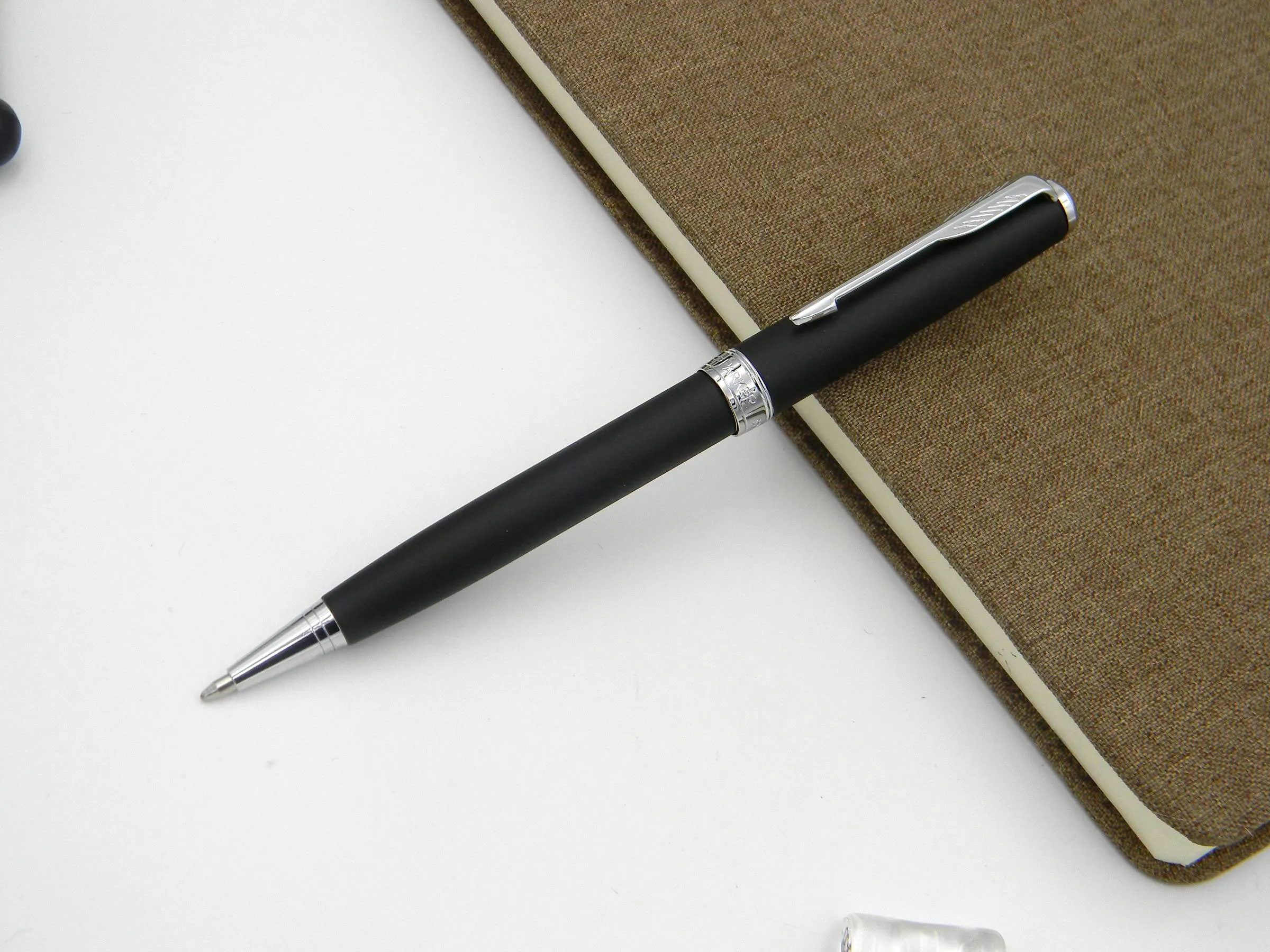 Executive Ballpoint Pen Set - Matte Black Business Pens with Silver ...