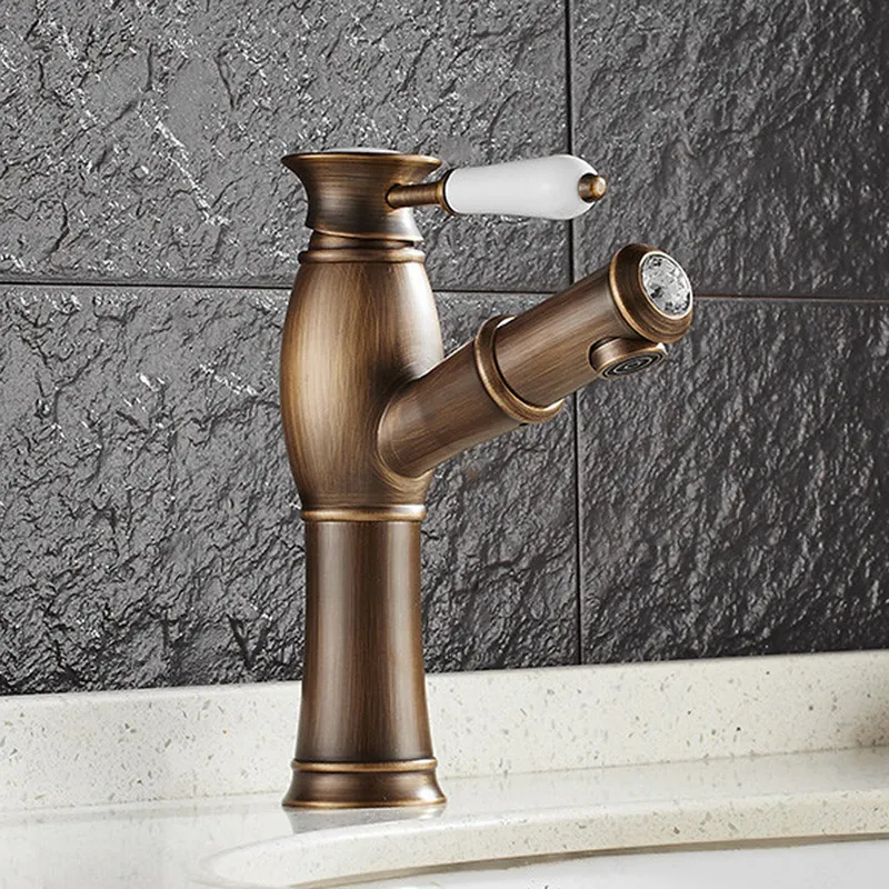 Antique Ceramic Valve Bronze Sink Faucet With Oil Rubbed Bronze Finish ...