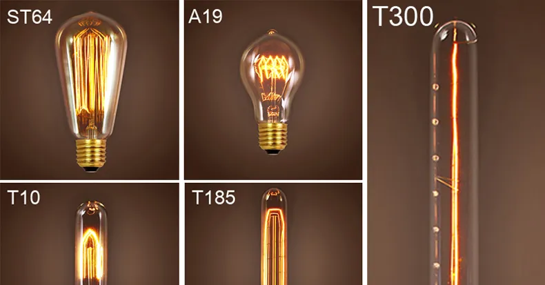Antique Vintage Retro Edison Light Bulbs 220v 110v E27 40w Incandescent