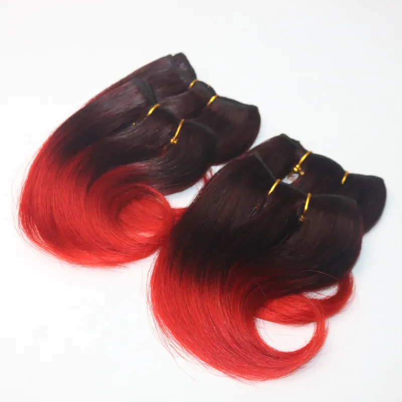 6 Inch Brazilian Body Wave Ombre Color Human Hair Extension 63g Remy ...