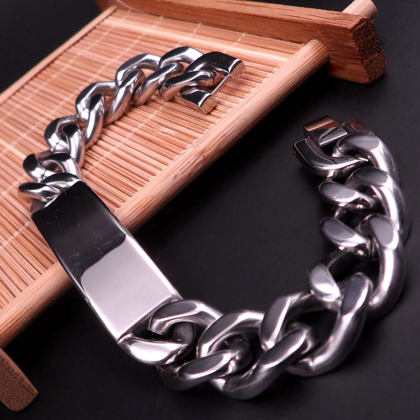 DHgate.com:316L Stainless Steel 15mm Cuban Curb Link Chain Shiny ID ...