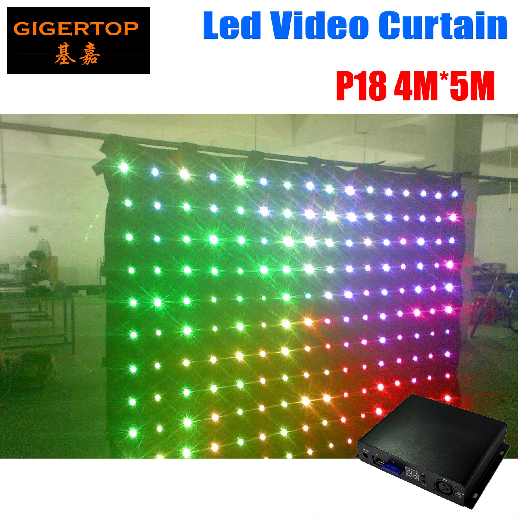 P18 4M * 5M LED Vision Rideau RGB LED Rideau De Video LED LED Pour DJ ...