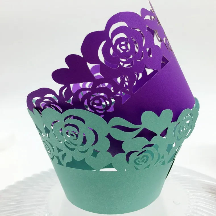 Rose Lace Cupcake Wrappers: Elegant Laser Cut Wedding Cupcake ...