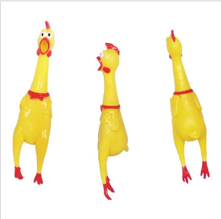 Pet Dog Toys Yellow Squeaky Chicken Rubber Chew Toys For Puppies And ...