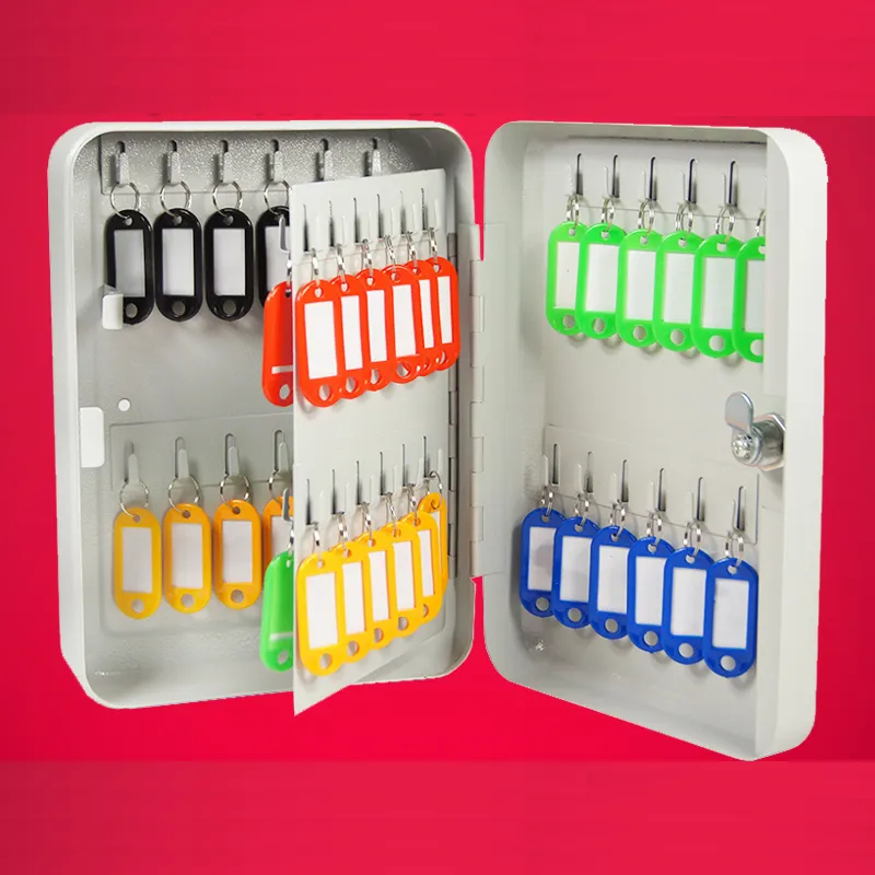 Metal Key Storage Box With Card Slots Wall Mounted Key Cabinet For ...