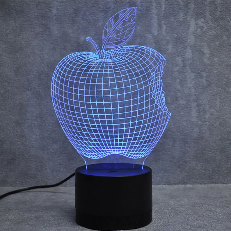 Apple Bluetooth Audio 3d Led Night Light Usb Power Button Style Seven ...