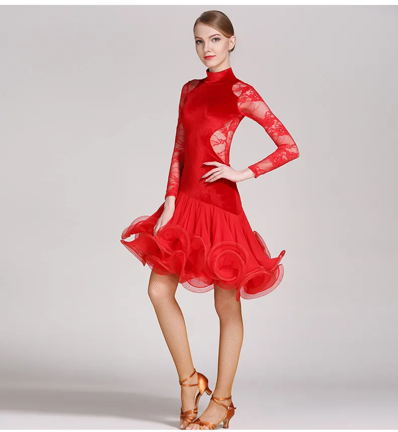 DHgate.com:Womens Latin Dance Dress with Red Lace and Fringe, Perfect ...