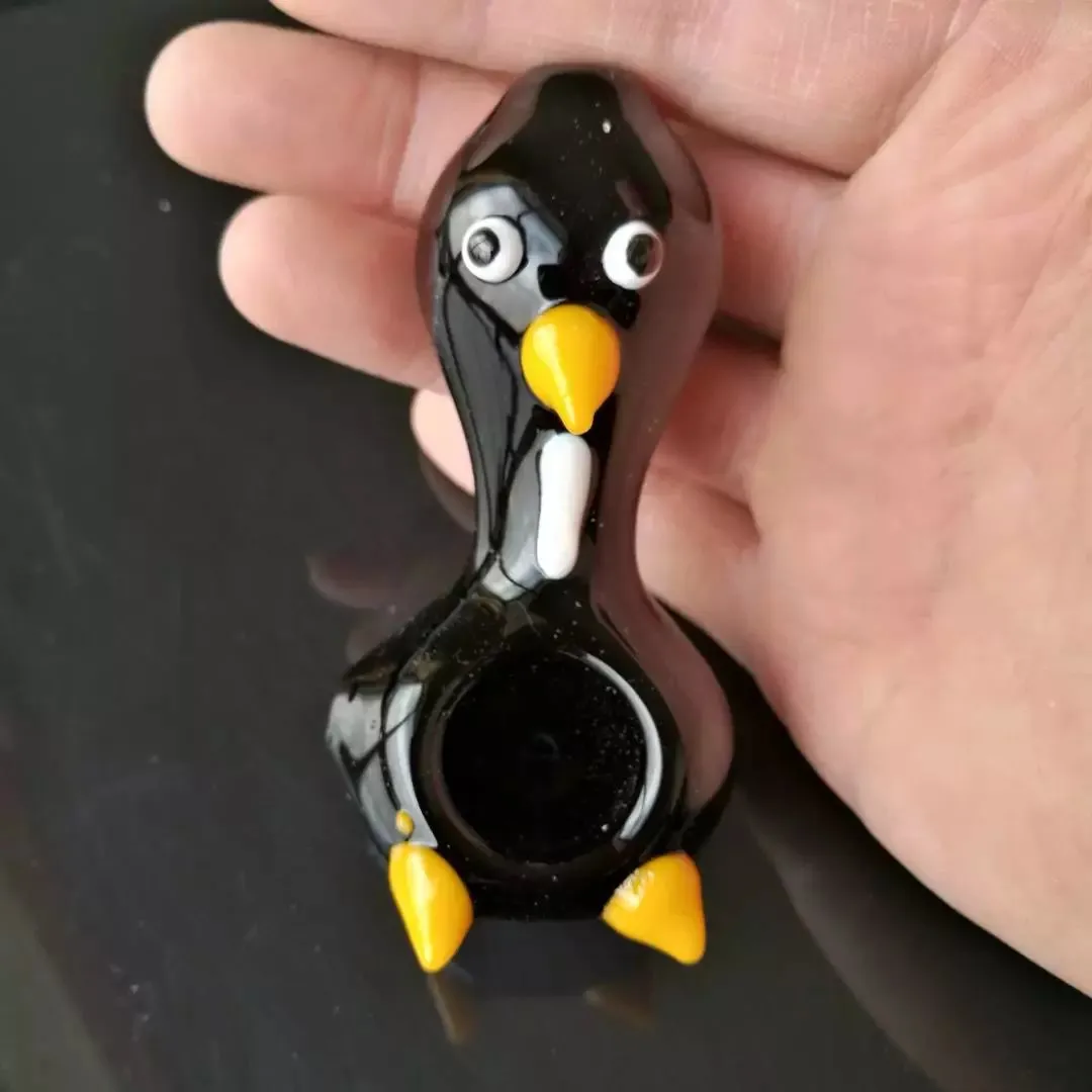 Penguin Pipe Glass Bongs Accessories , Glass Smoking Pipes Colorful ...