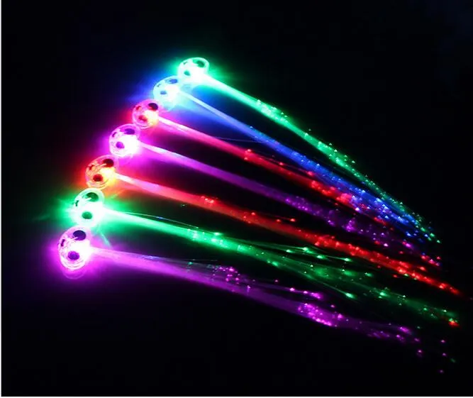 Luminous Light Up LED Hair Extensions: Glow In The Dark Fiber Optic ...