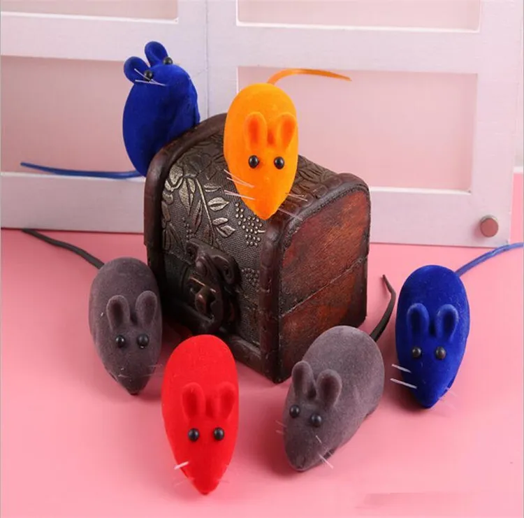 Squeaky Mouse Cat Toy Little Rubber Mice Squeaker For Kitten Play Noise ...