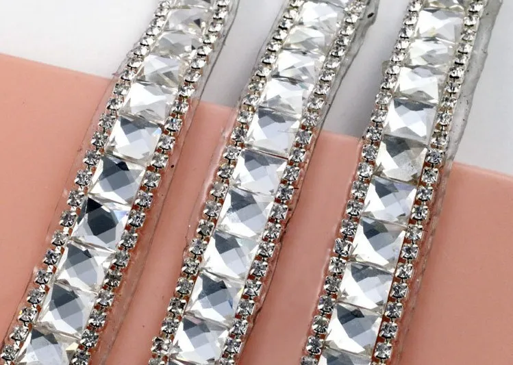 DHgate.com:Rhinestone Chain Trim, Silver Iron-on Hotfix Crystal ...