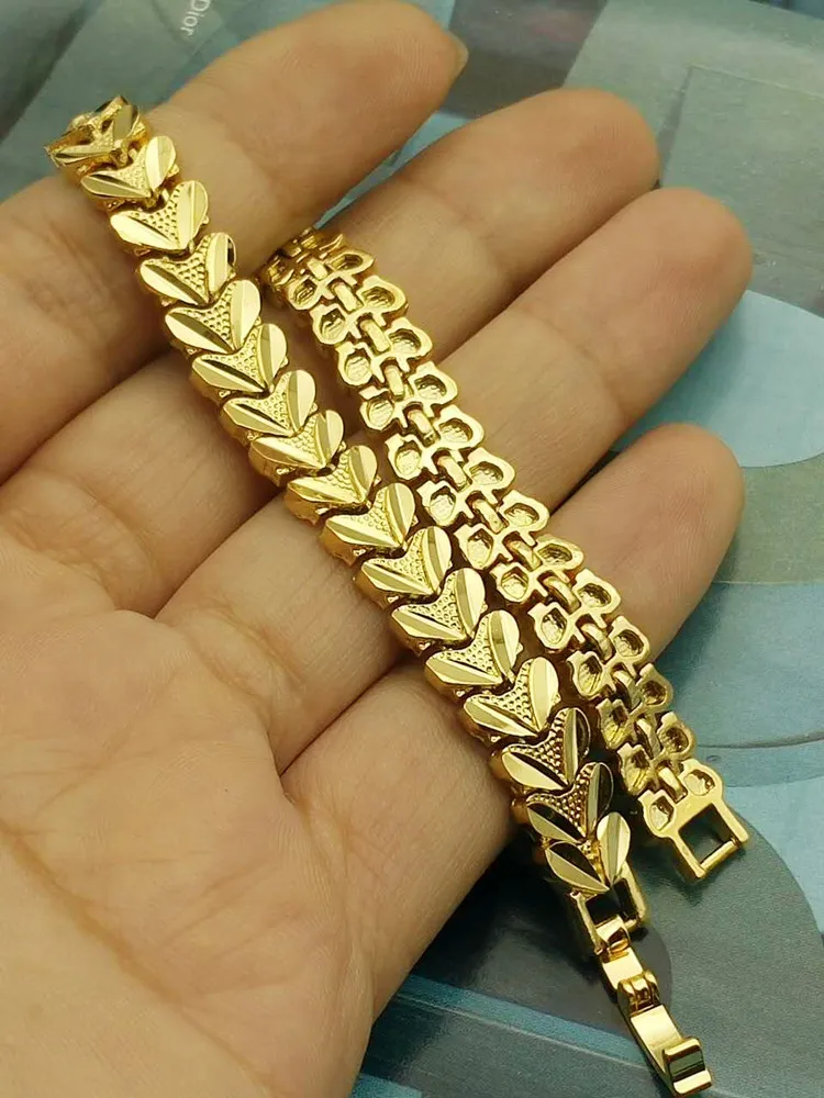 Shajin 18ct Gold Bracelet For Women 24K Gold Plated Brass Tank Chain ...