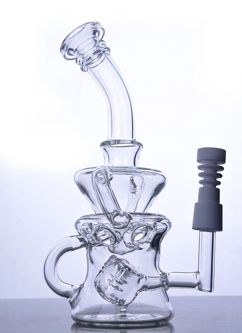 Wholesale Cyclone Helix Double Reusable Glass Bong With Ceramic Nail ...