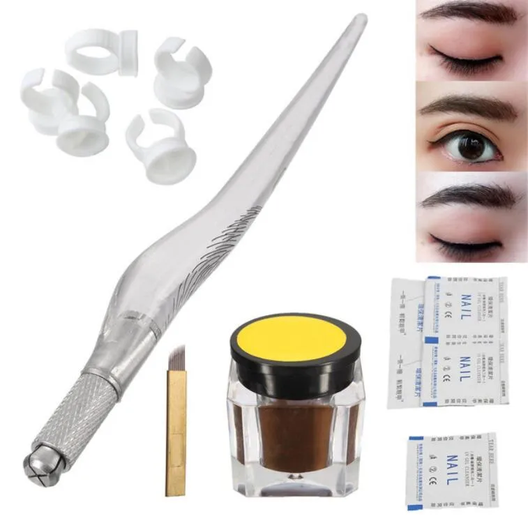 Microblading Tebori Makeup Tattoo Kits Manual Pen Eyebrow Practice ...