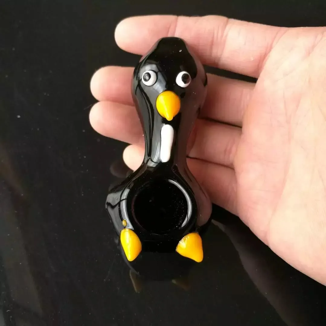 Penguin Pipe Glass Bongs Accessories , Glass Smoking Pipes Colorful ...