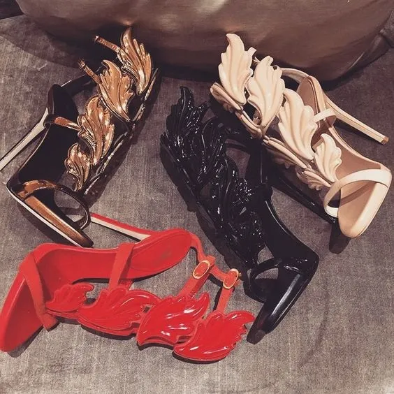 Bulk Designer Bling Rhinestone Angel Wings High Heels Sexy Gold Plated ...