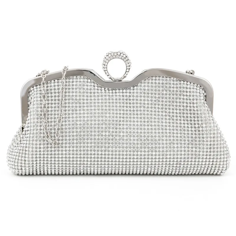 New Fashion Women's Clutch Bag with Diamond Finger Ring, Crystal ...