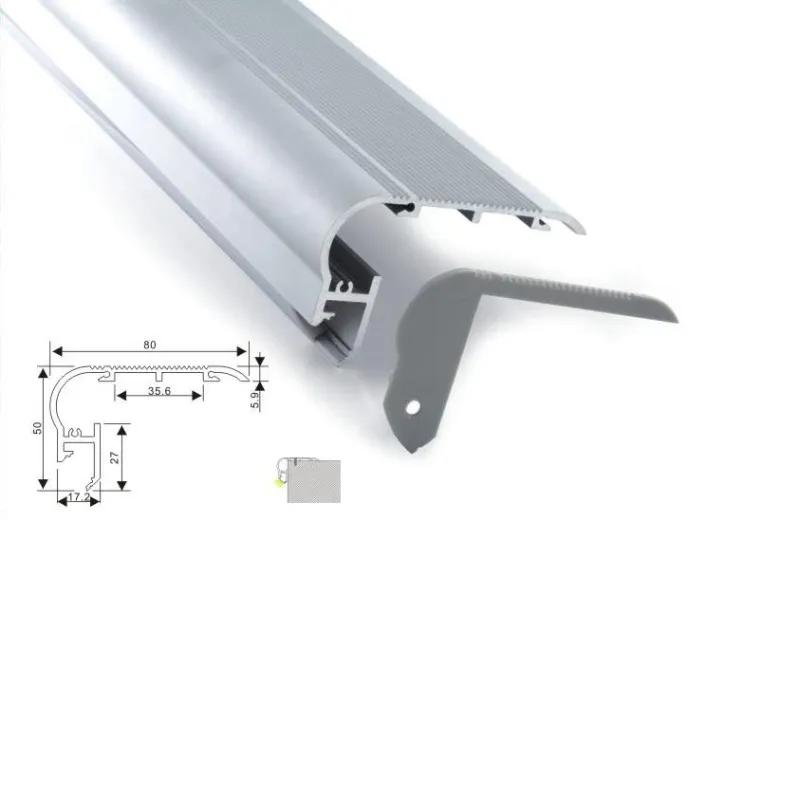 Stair Lights LED Fixture: Aluminum LED Strip Profile For Stair Treads ...