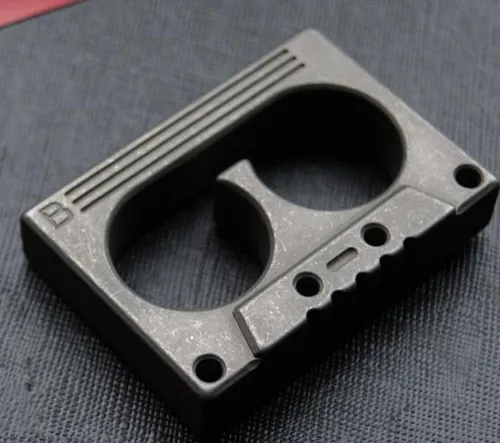 Titanium TC4 EDC Cassette Double Finger Knuckle Duster Emergency Hammer ...